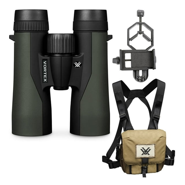 Vortex 10x42 Crossfire HD Binoculars w/Glasspak Haness & Smartphone ...
