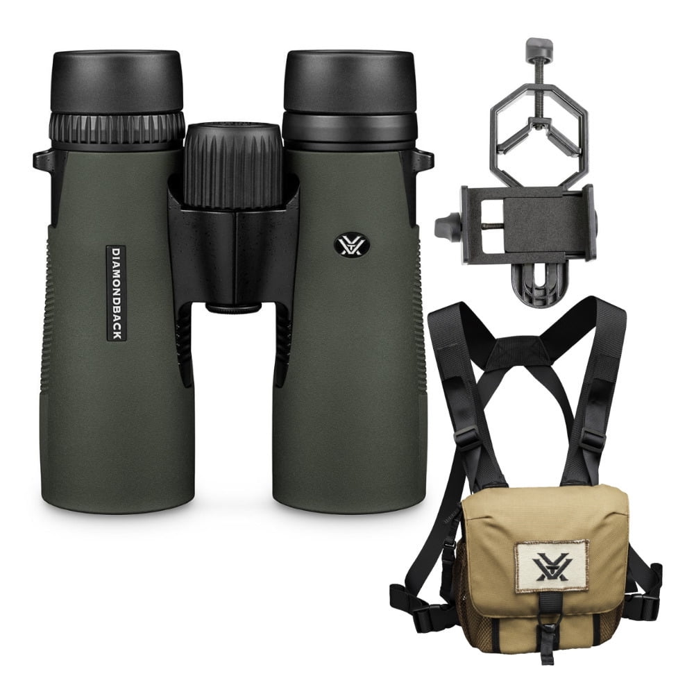 Vortex 8x42 Diamondback HD Roof Prism Binoculars with Glasspak & Phone ...