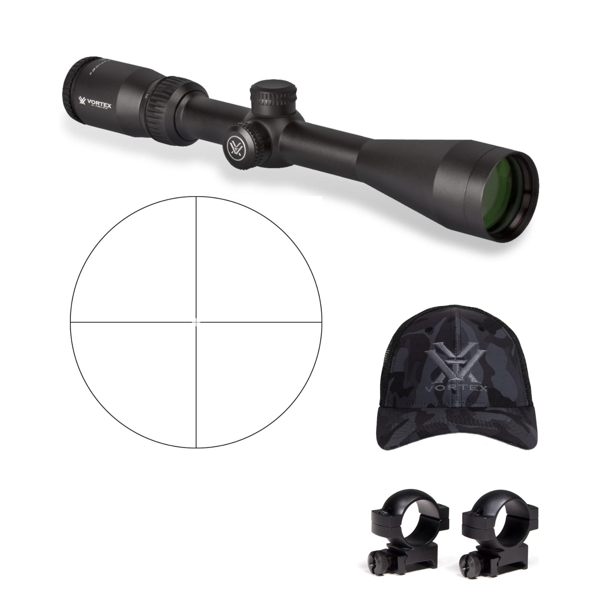 Vortex Optics Crossfire II 4-12x44 Riflescope with V-Plex MOA Reticle, 1-inch Scope Rings and ...