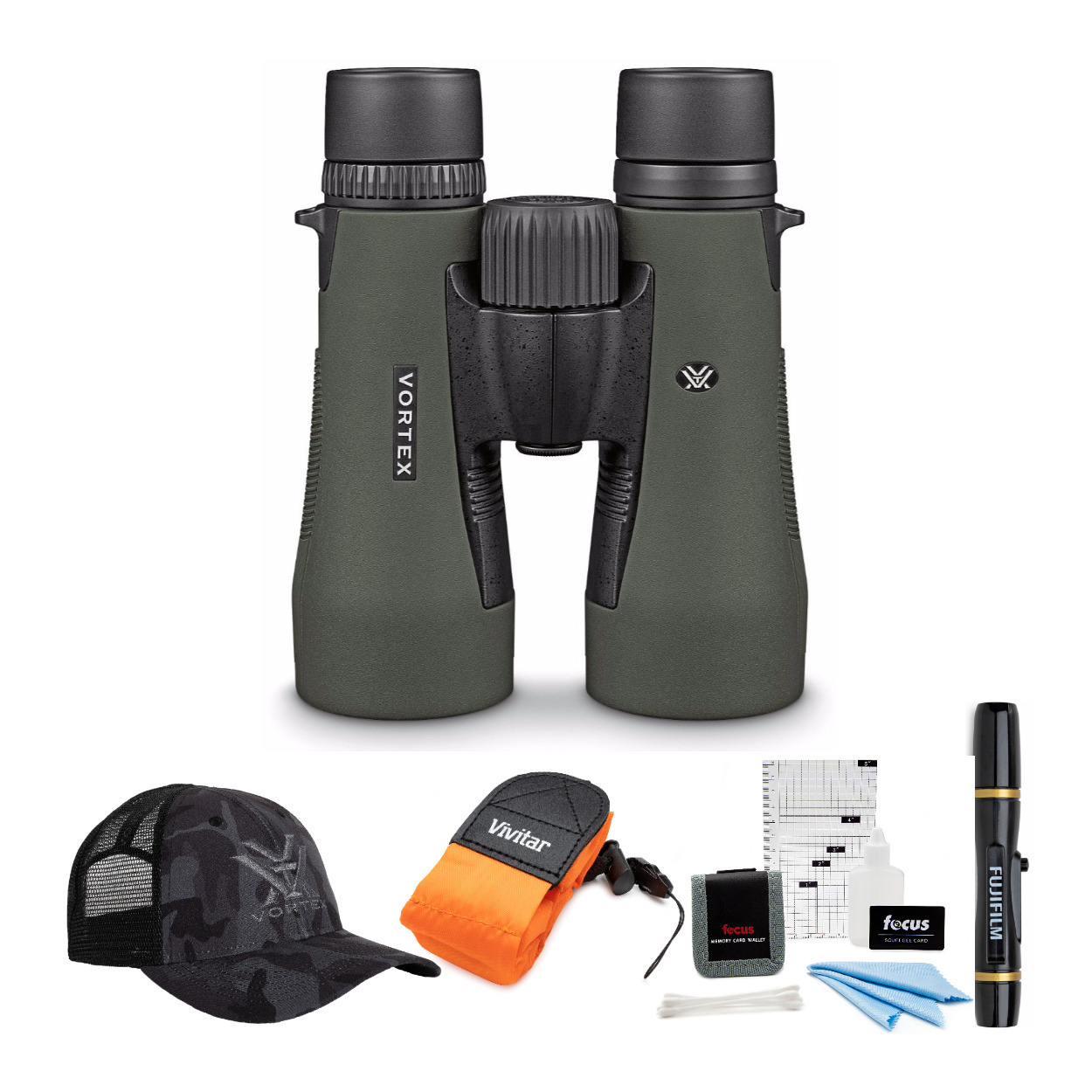 Vortex Diamondback 10x50 Binocular with Foam Float Strap and Accessory ...