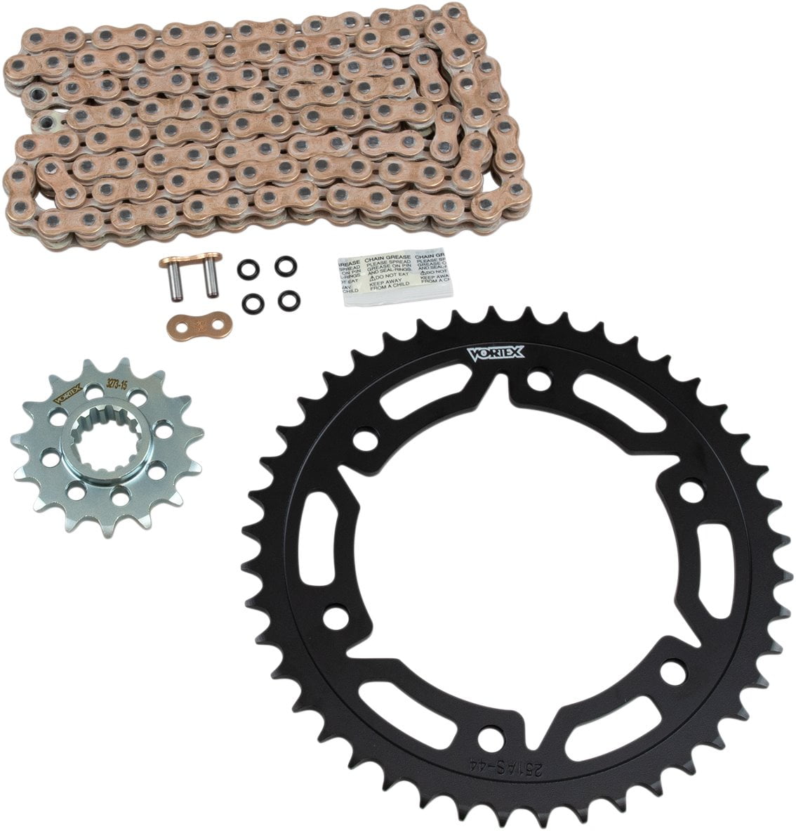 Vortex HFRS Hyper Fast 520 Conversion SX3 Gold Chain & Sprocket Kit ...