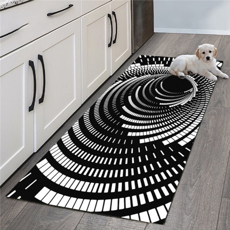 Vortex Illusion Print Kitchen Rug Outdoor Entrance Mat for Live Room ...