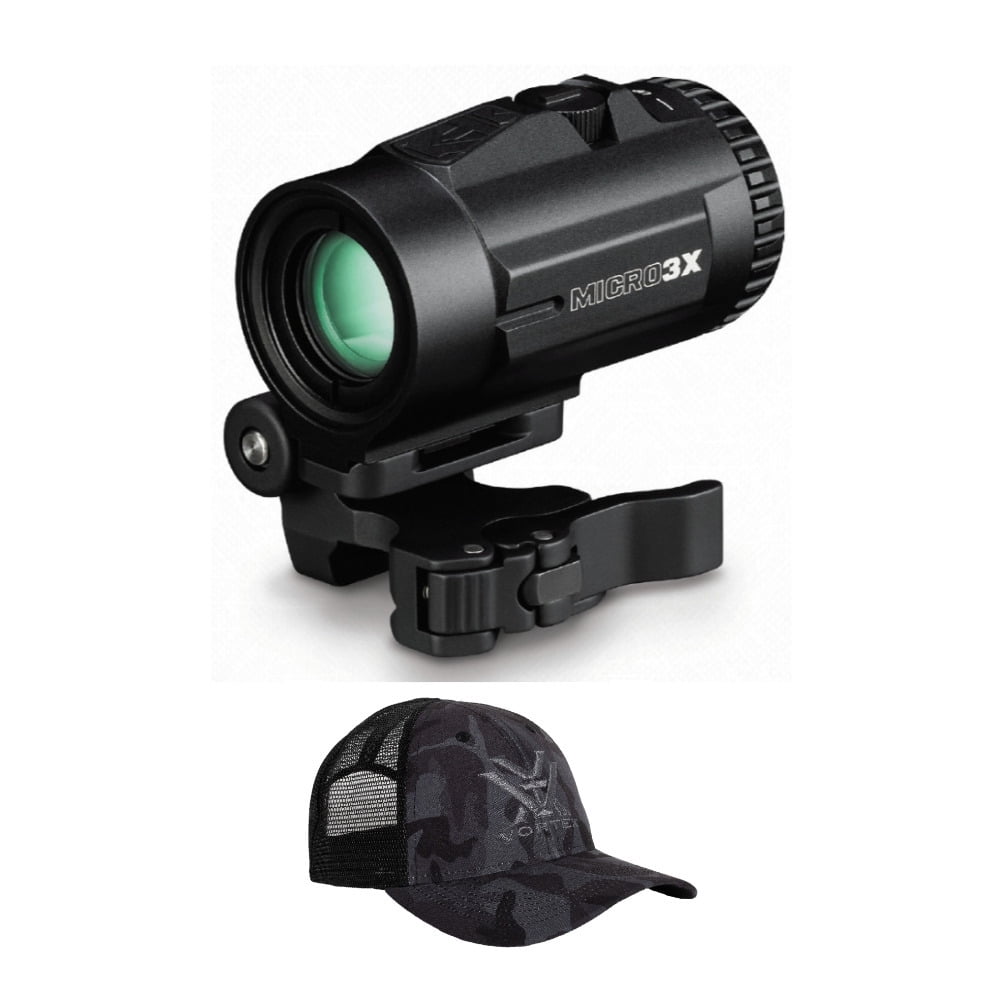 Vortex Micro3x Magnifier with Quick-Release Mount with Vortex Hat ...