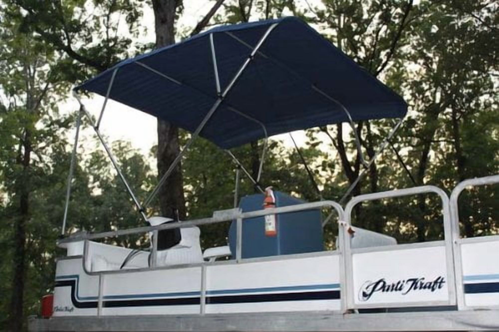 Vortex NAVY BLUE Pontoon / Deck Boat 4 Bow Bimini Top 12' Long, 8'wide ...