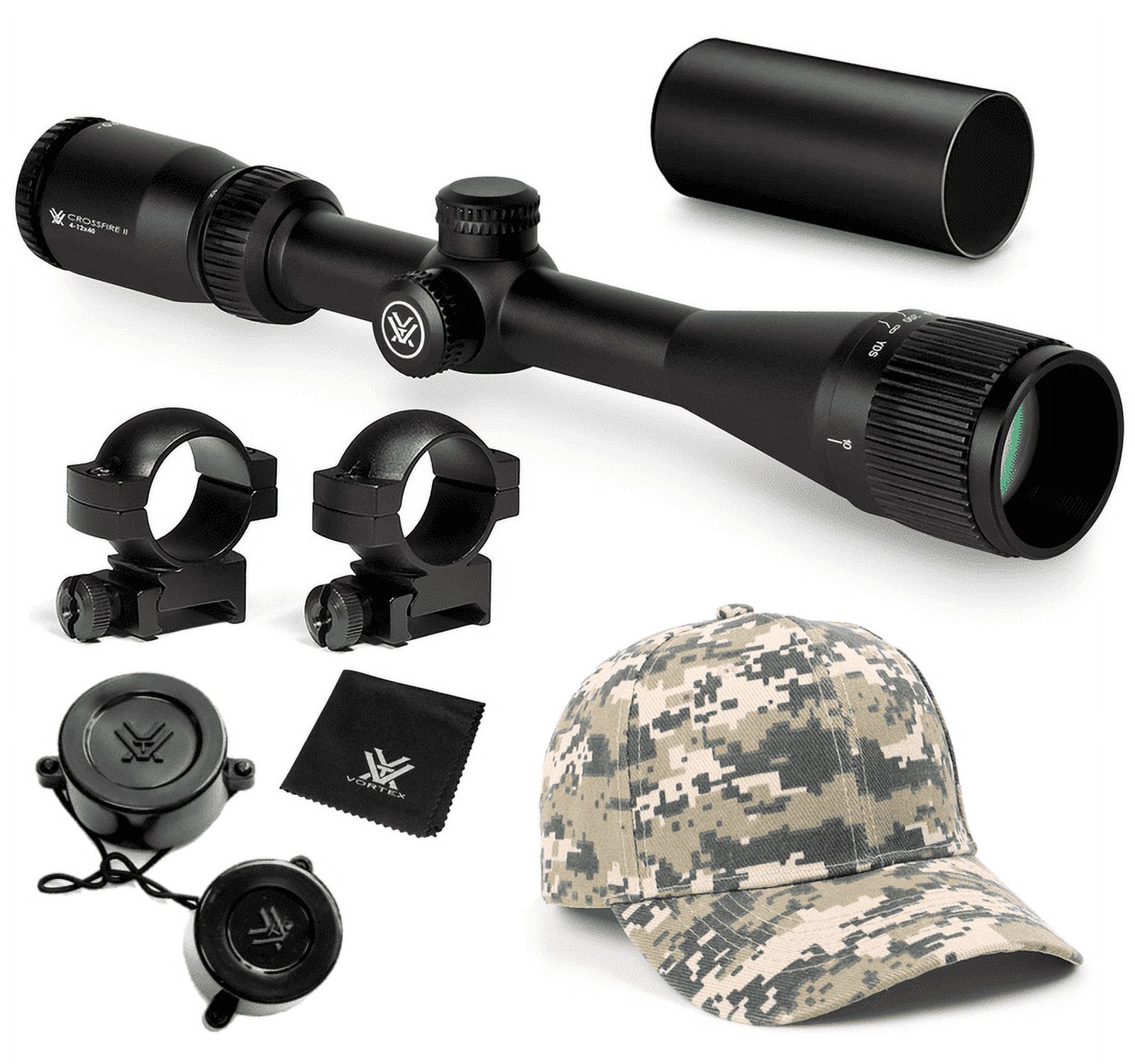 Vortex Crossfire II 4-12x50 AO Sniper Optic Rifle Scope, Dead-Hold BDC ...