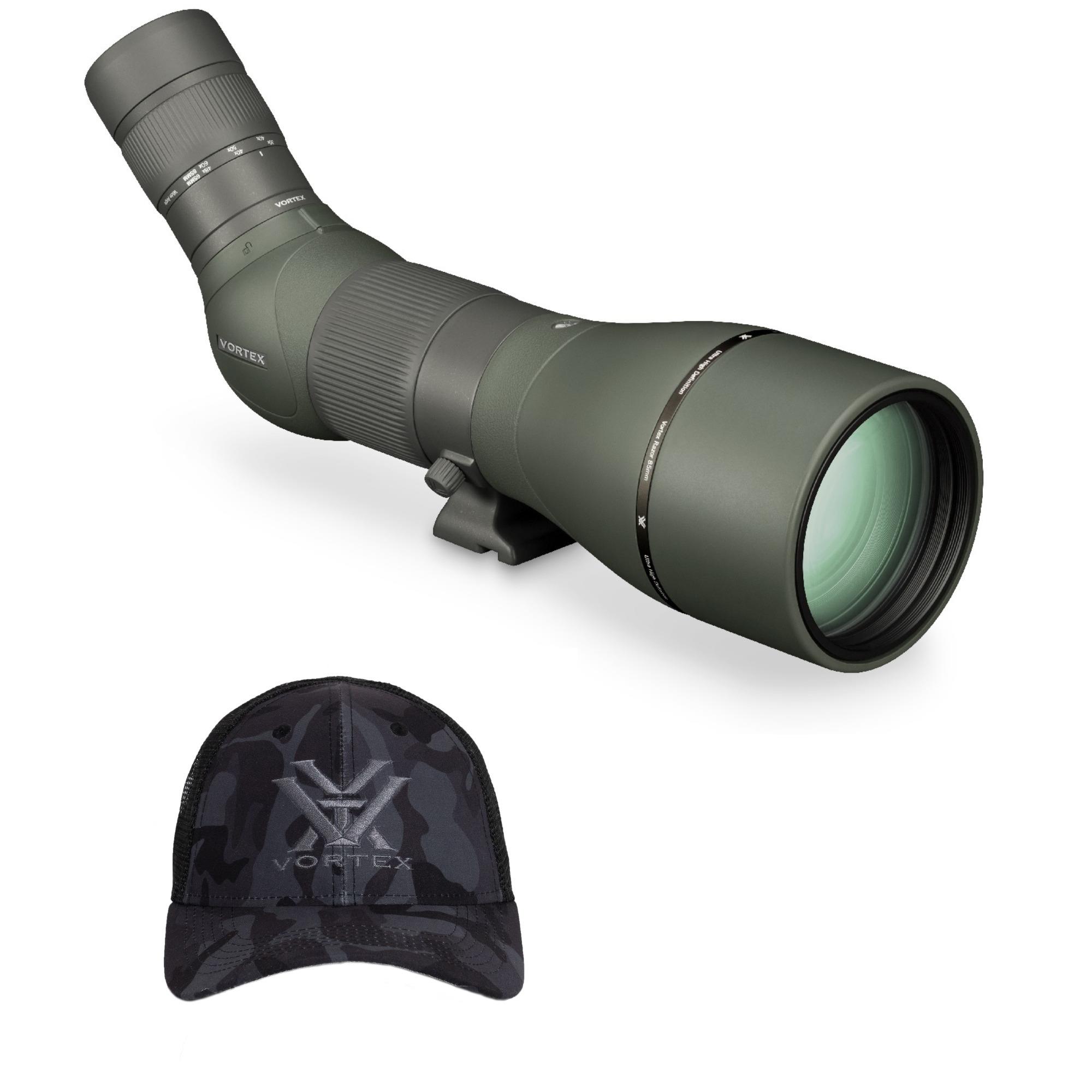 Vortex Razor HD 27-60x85 Spotting Scope (Angled) and Vortex Cap Bundle ...