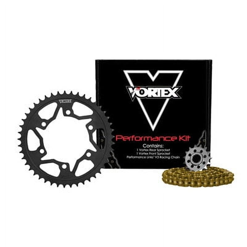 Vortex V3 WSS Warranty Chain and Sprocket Kit Gold Anodized Chain for ...