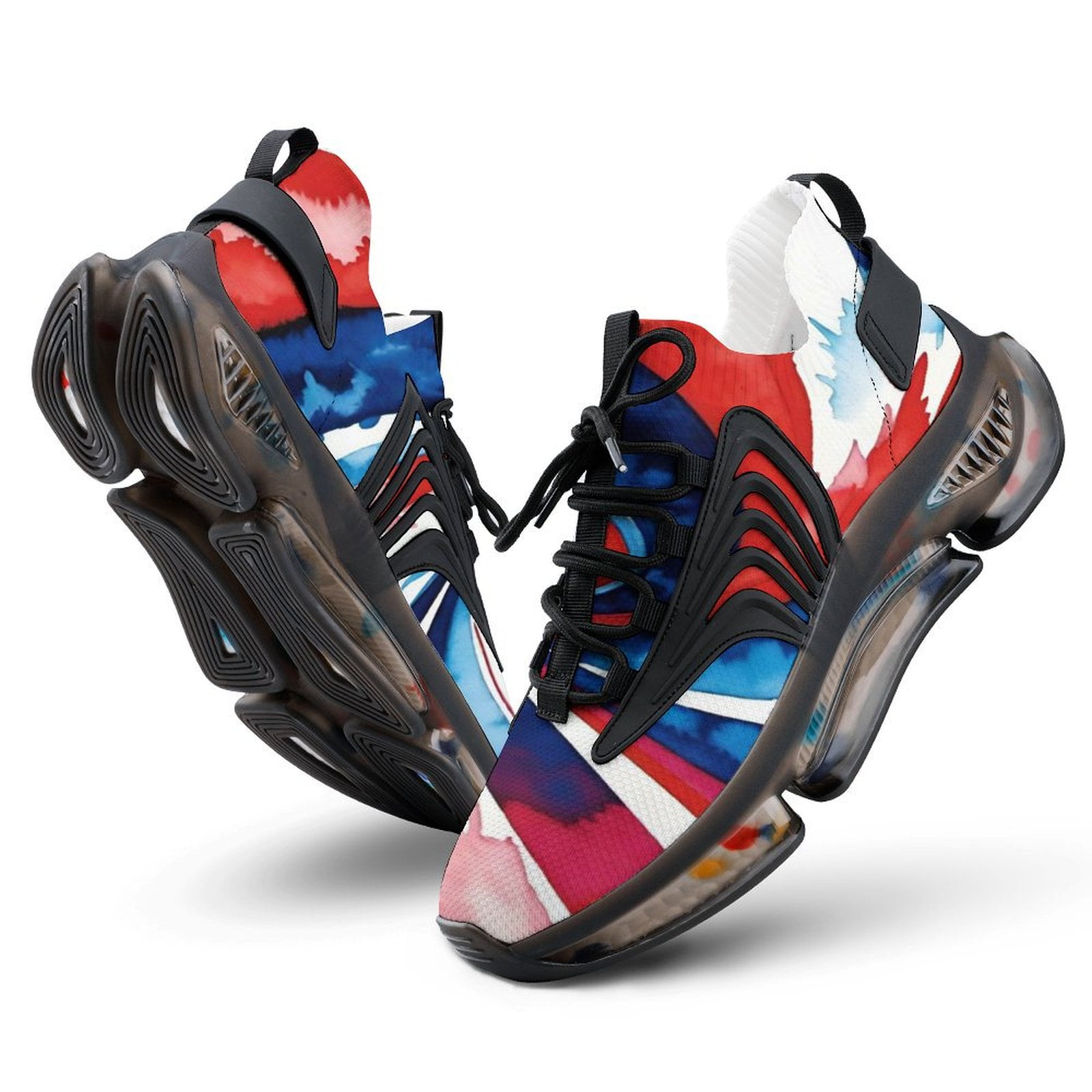 Vortex, Watercolor, Red, Blue And White Walking Shoes for Men Woman ...