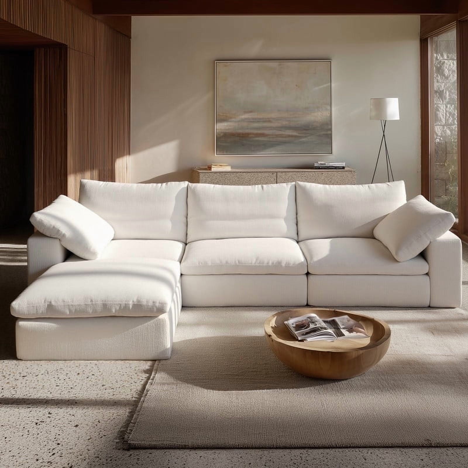 Vorthio 110.2" Cloud Couch Oversized Modular Sectional Sofa, 3 Seater ...