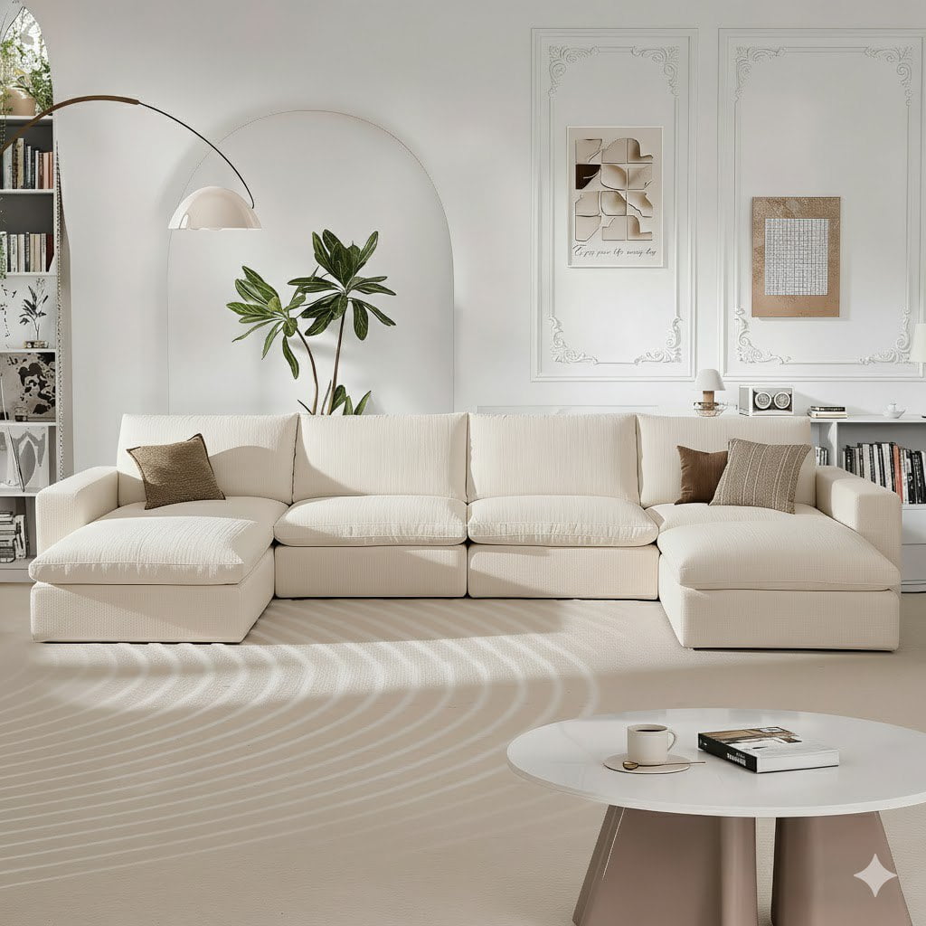 Vorthio 110.2" Oversized Cloud Couch, 31.5" Deep Seat Modular Sectional ...