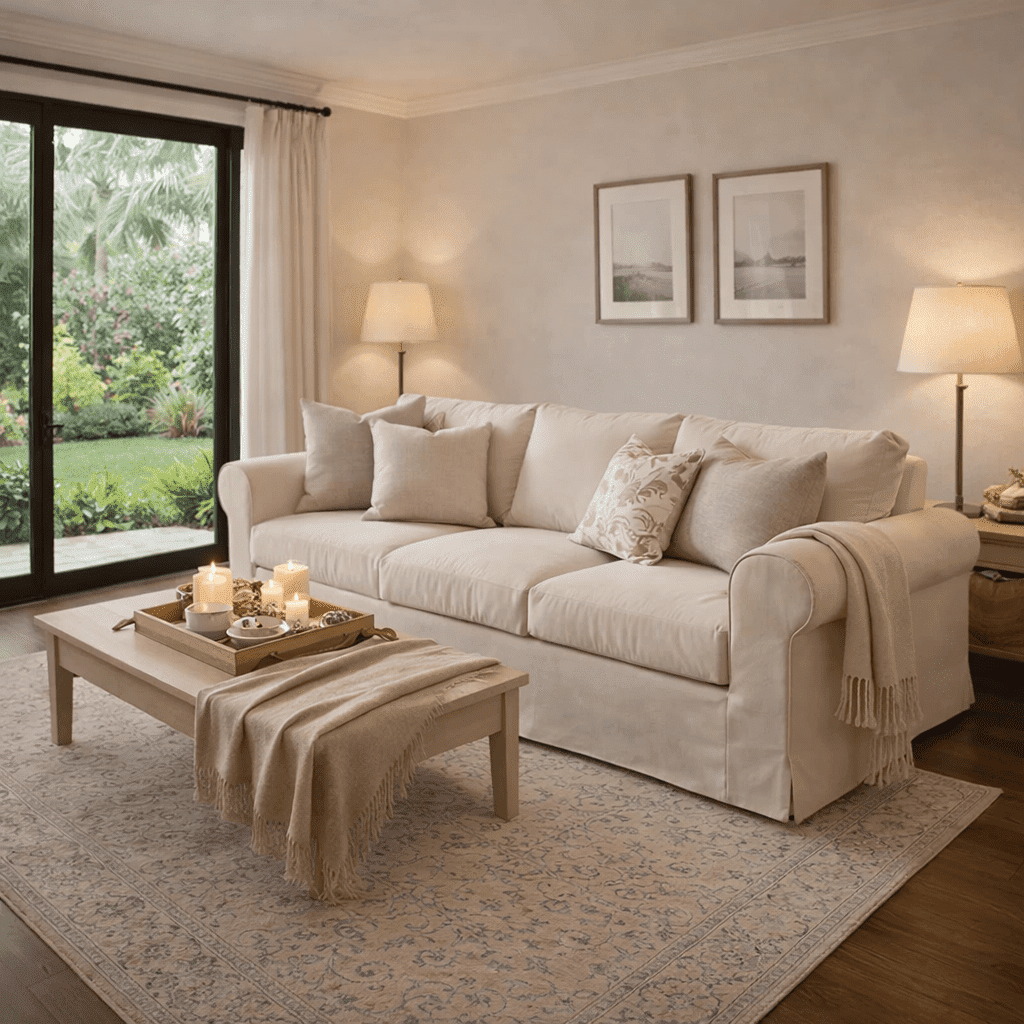Vorthio 3-Seater Farmhouse Sofa, Deep Seat Couch with High Back Support ...
