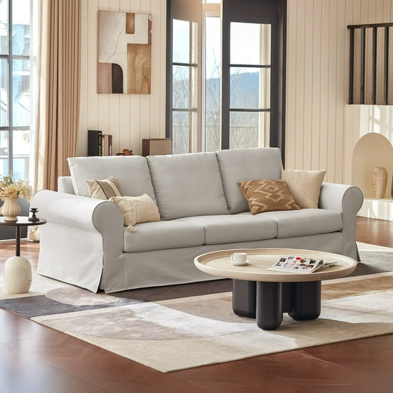 Vorthio 89" 3-Seater Couch for Living Room, Contemporary Fabric Sofa ...