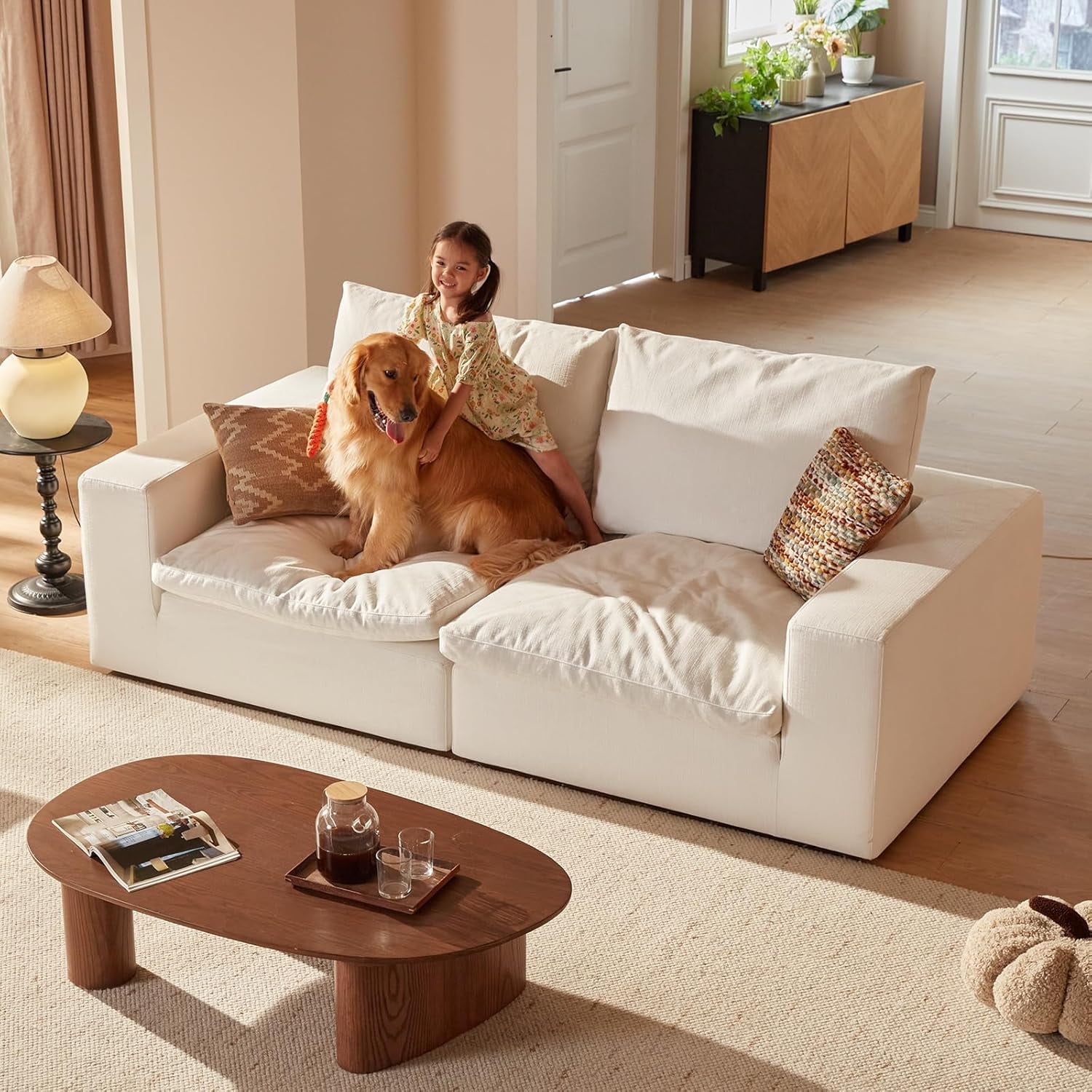 Vorthio 90.5" Cloud Couch,Oversized Modular Sectional Sofa,35'Deep Seat ...