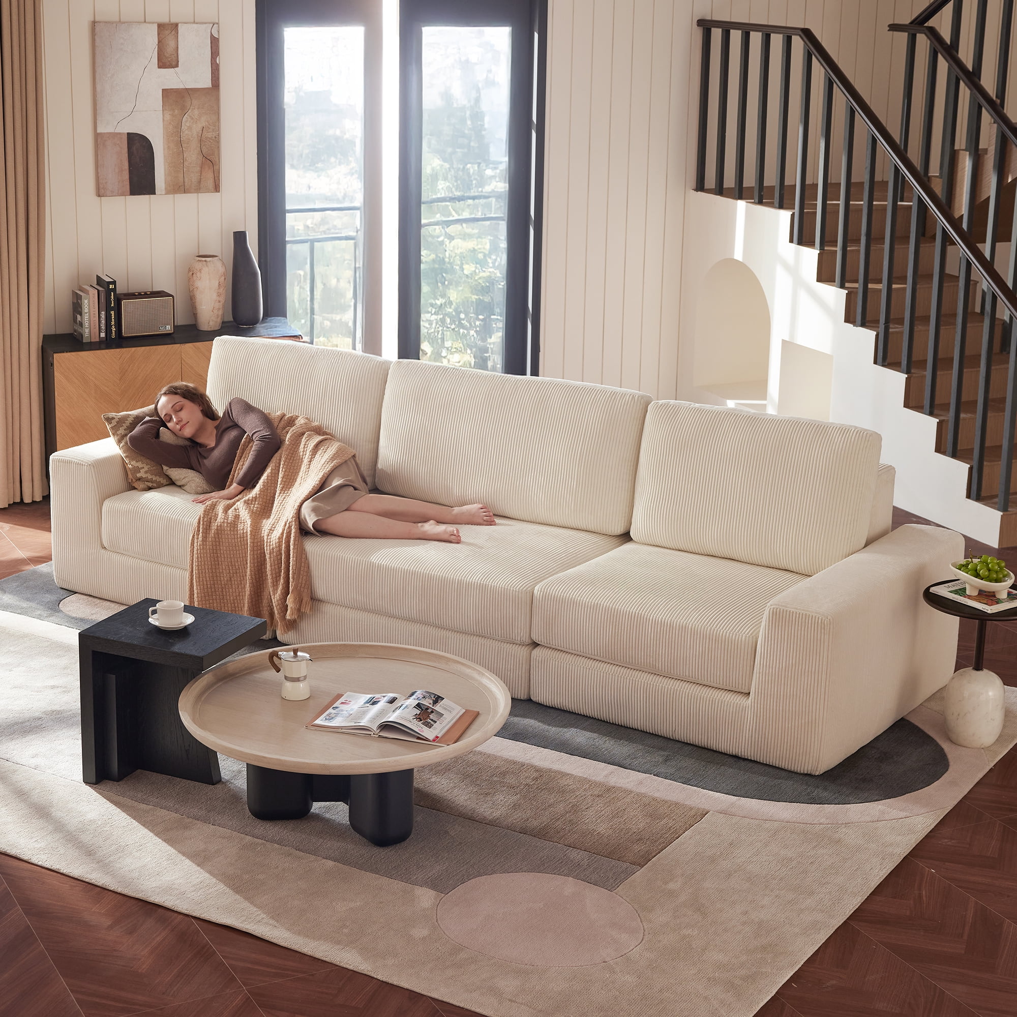 Vorthio Modular Sectional Sofa,Corduroy Boneless Couches for Living ...