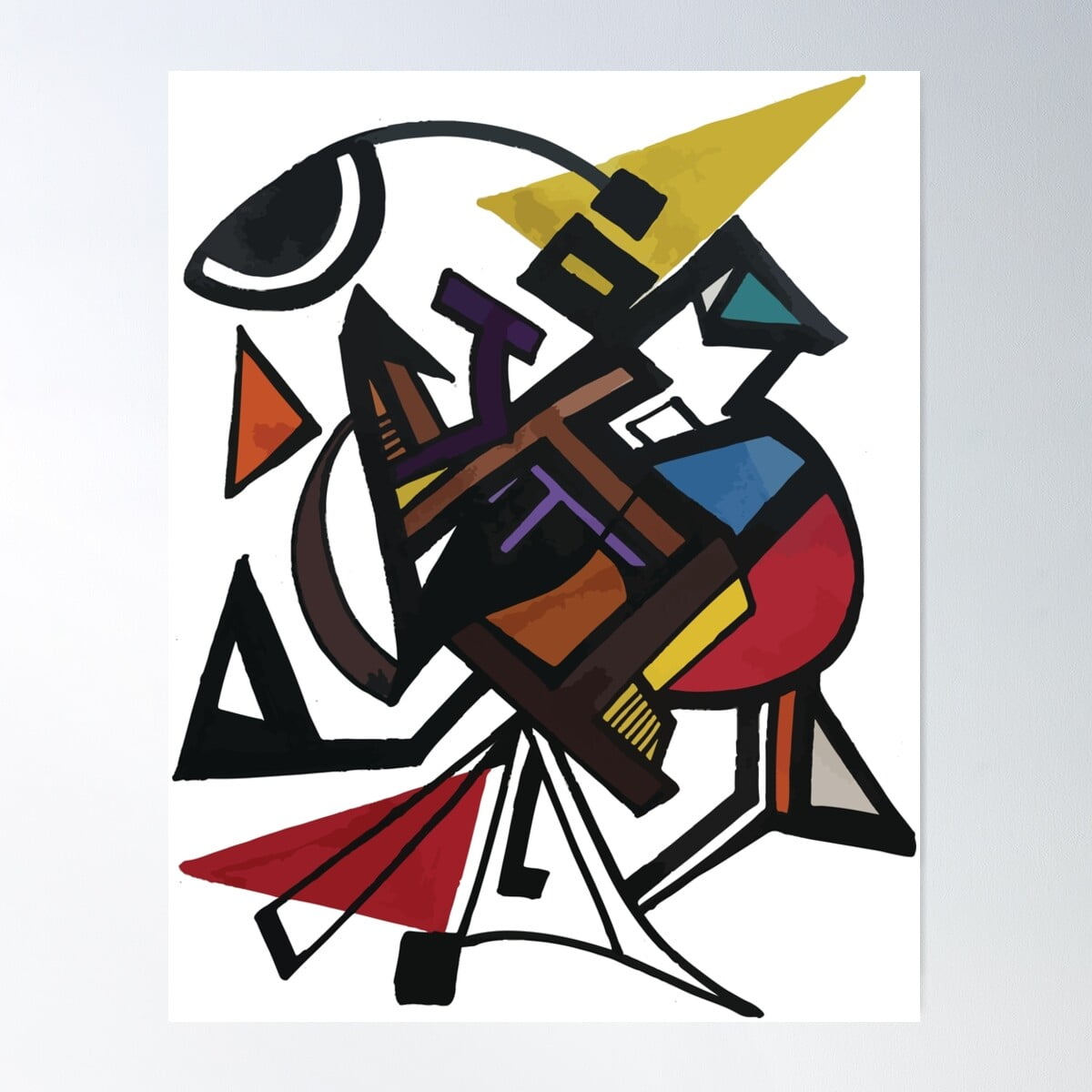 Vorticism Inspired Artwork - Contemporary Abstract Geometric Poster ...