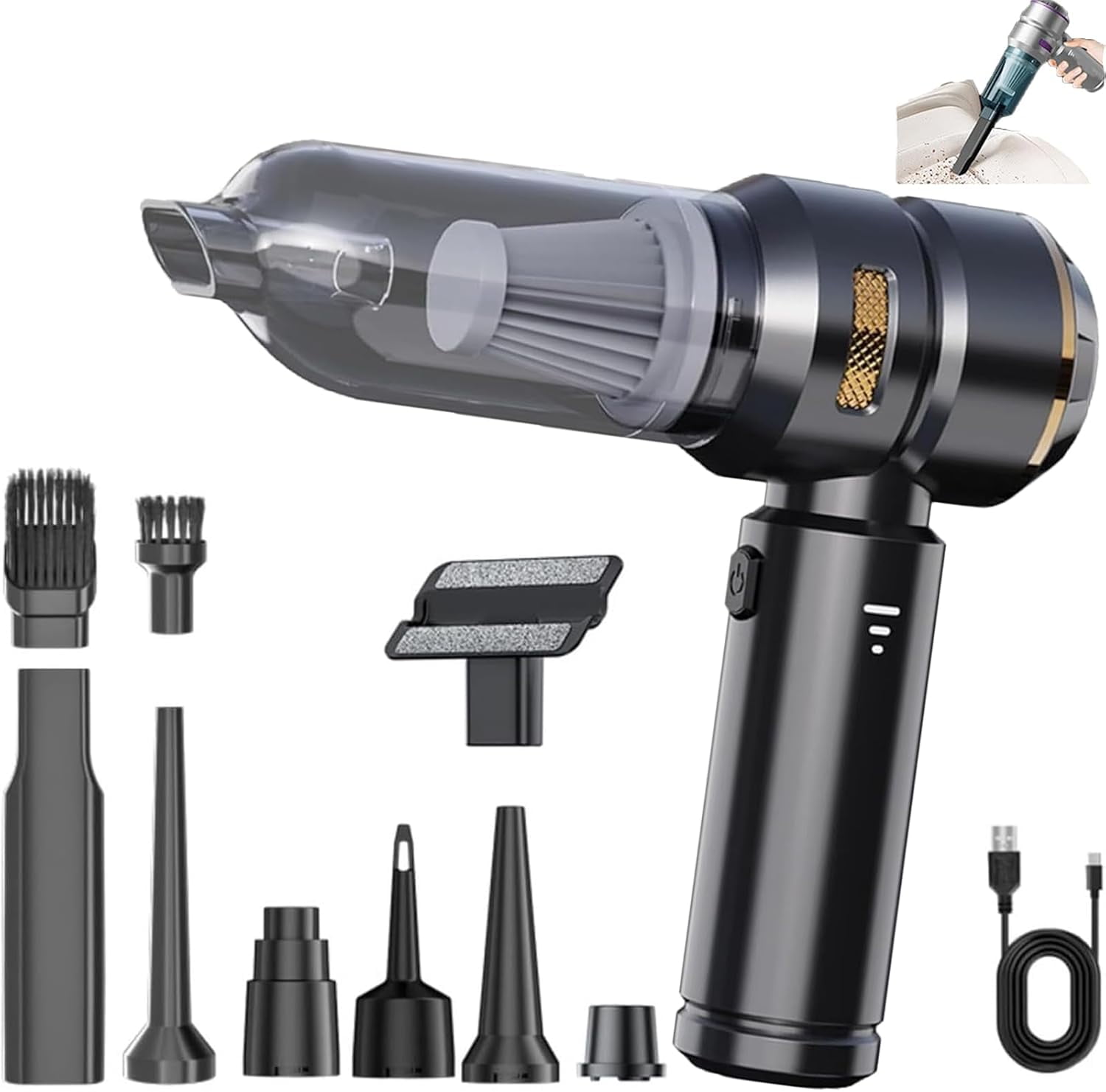 Vortify Car Vacuum Powerful Suction, Wireless Handheld Car Vacuum ...