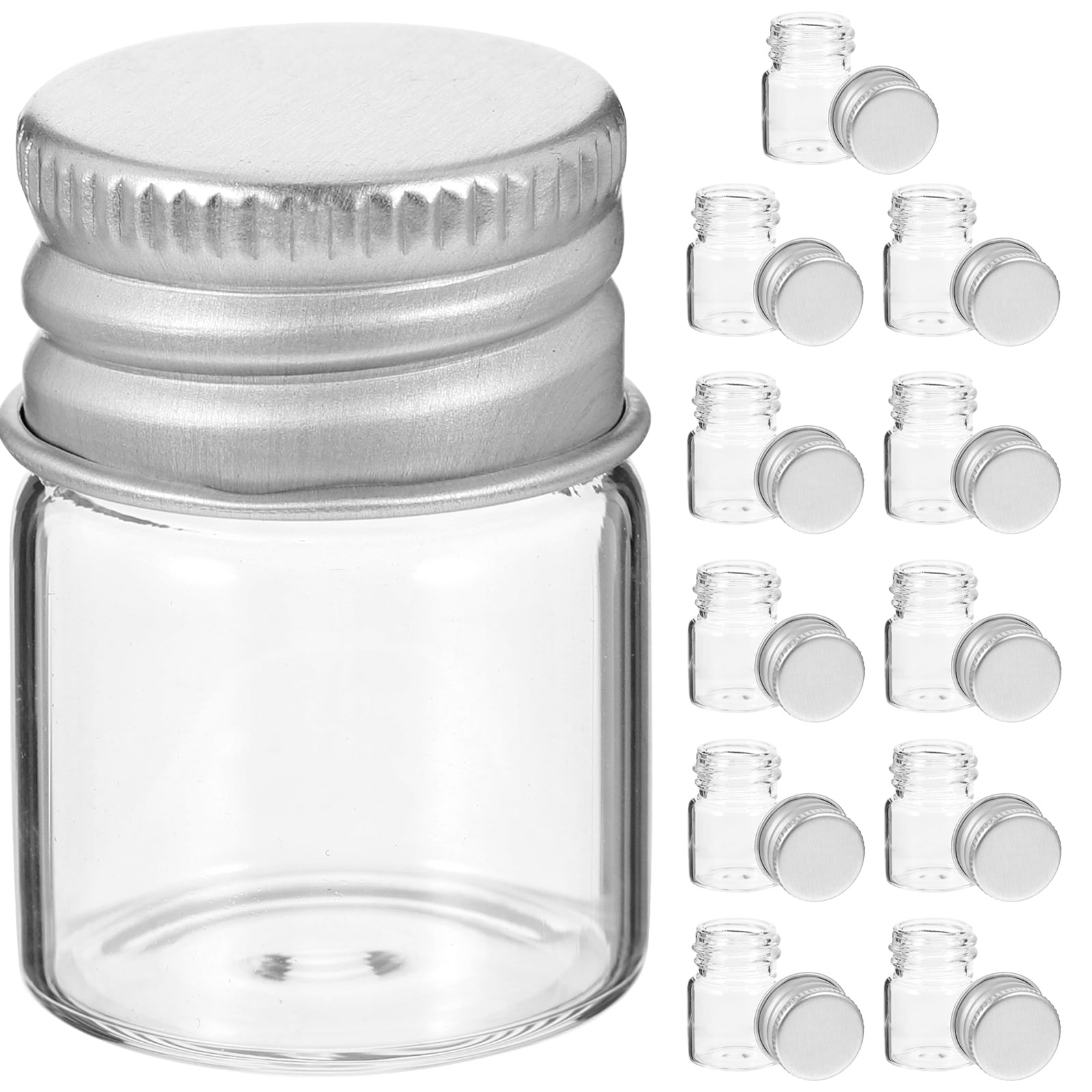 Vosarea 12 PCS Bottles Small Jars with Lids Mini Glass Vials Storage ...