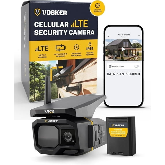 Free Shipping! Vosker VKX Solar Powered 4G-LTE Outdoor Cellular Security Camera - No Wifi Needed ...