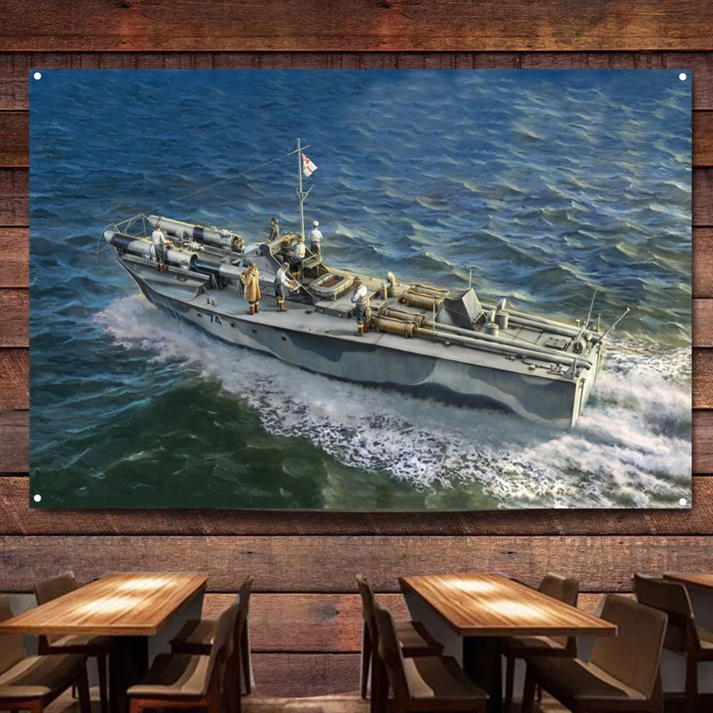 Vosper MTB 74 Battleship Wall Art Banners Hanging Flags Wall Chart ...