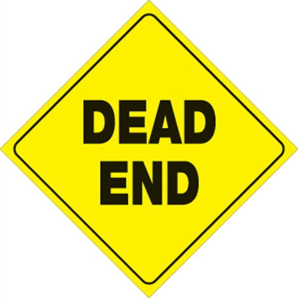 Voss Signs 472 DE YR Yellow Plastic Reflective Sign 12" - Dead End ...