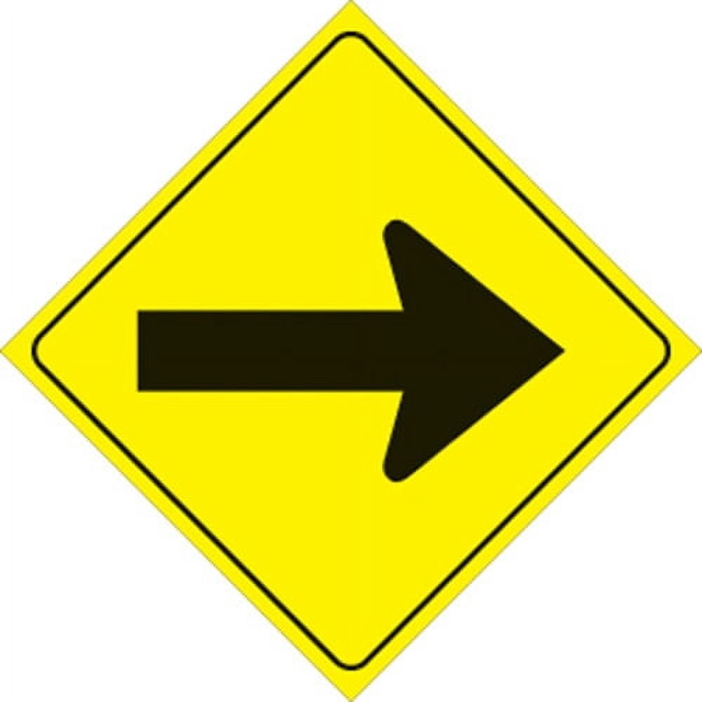 Voss Signs 483 A YR Yellow Plastic Reflective Sign 12" - Arrow ...
