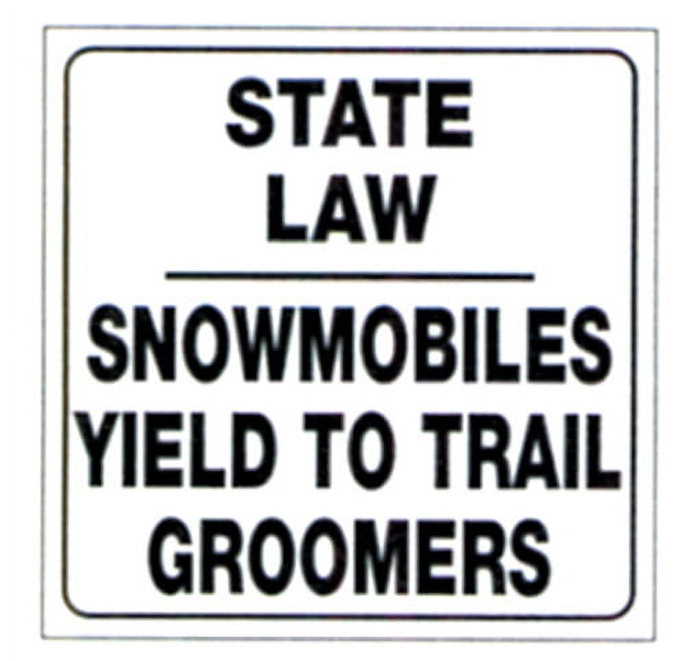 Voss Signs 494slg White Plastic Reflective Sign 12" - Snowmobiles Yield ...