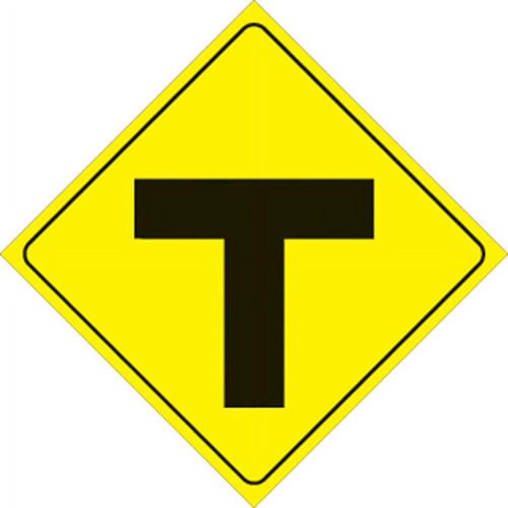 Voss Signs Yellow Plastic Reflective Sign 12" - T-Intersection 436 T YR ...