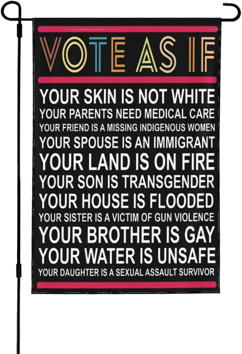 Vote As If Your Skin Is Not White Human'S Rights All Season Garden Flag ...