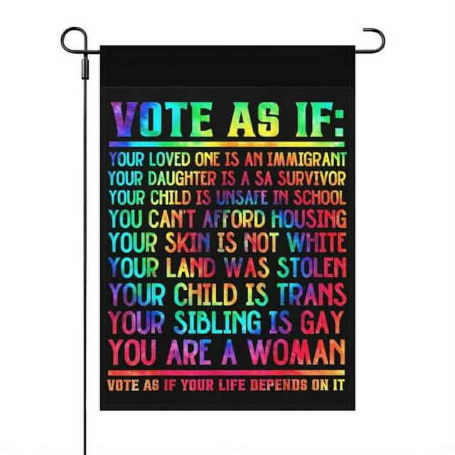 Vote As If Your Skin Is Not White Human'S Rights All Season Yard Flags ...