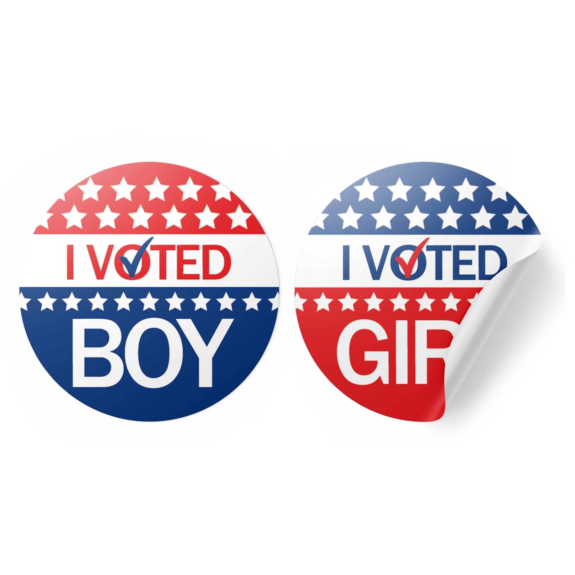 Vote for Baby Gender Reveal Stickers - 40 Patriotic Labels in Red ...