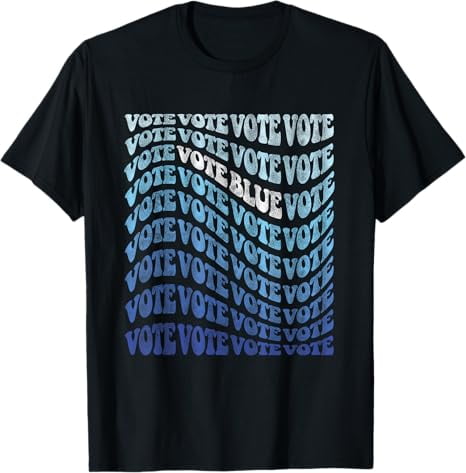 Vote Blue Wave 2024 Vote Democrat BOHO Retro Wave T-Shirt - Walmart.com
