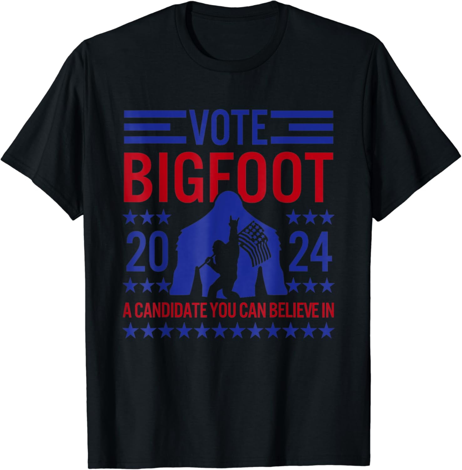 Vote For Bigfoot 2024 Funny Sasquatch Presidential Election T-Shirt ...
