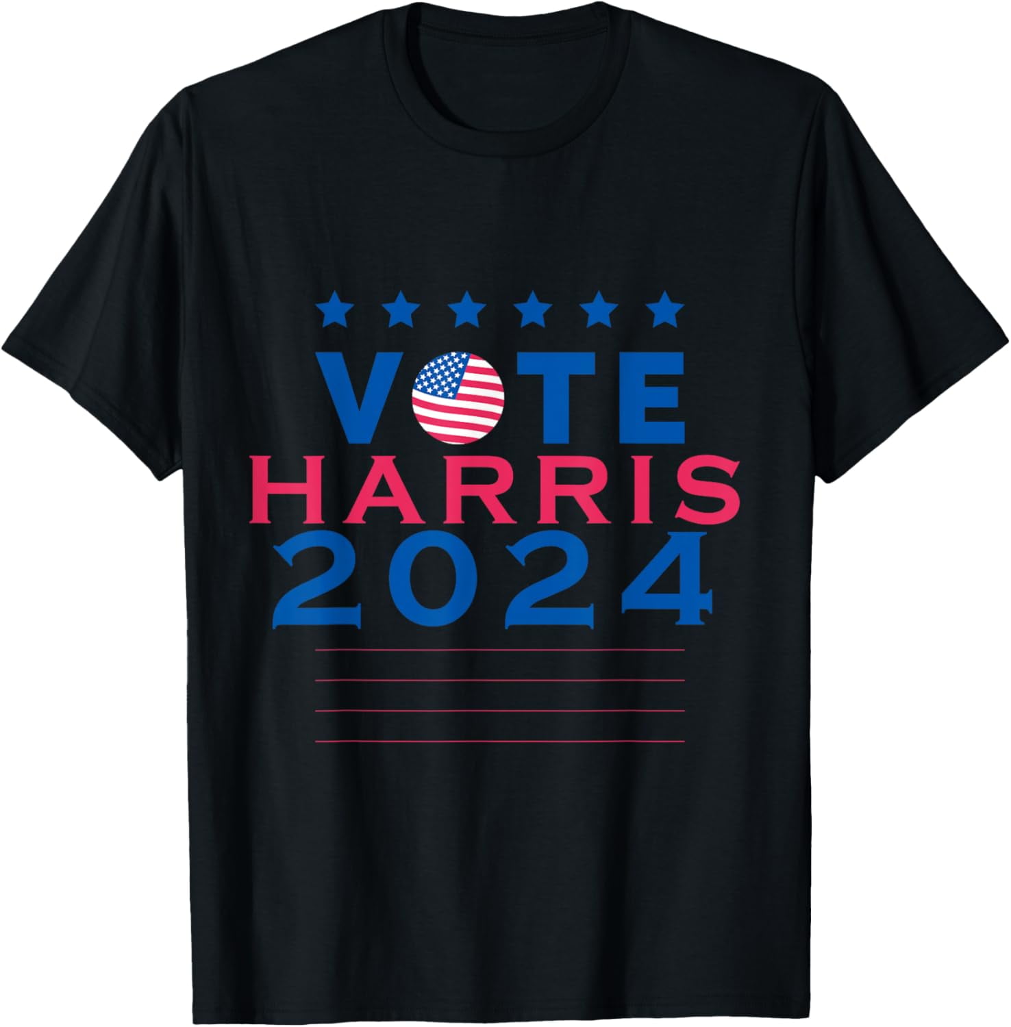 Vote Kamala Harris- Harris 2024 US Flag Democratic President T-Shirt ...