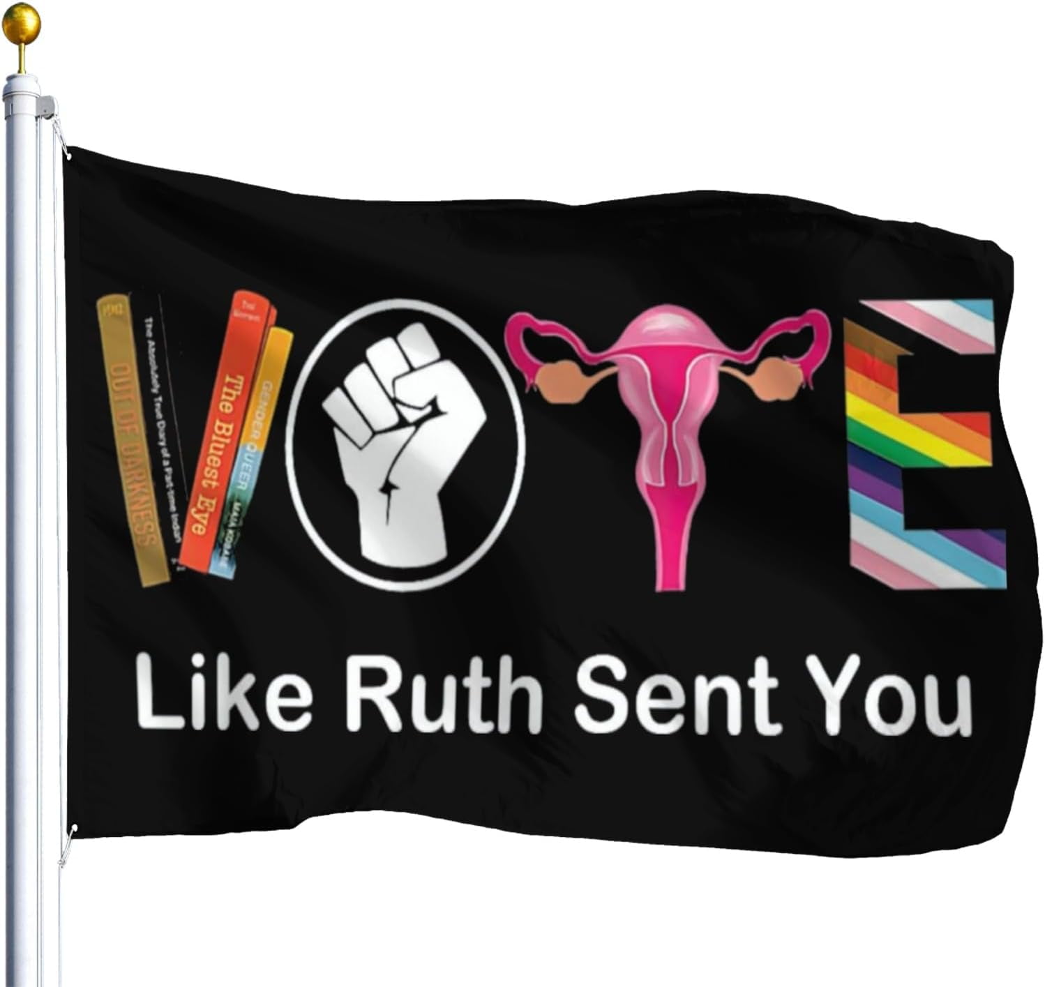 Vote Like Ruth Sent You Flags, 3Ply Polyester Heavy Duty Double Sided ...