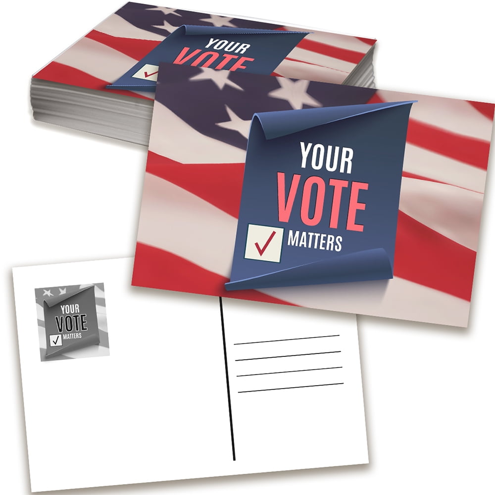 Vote Postcards Bulk - Your Vote Matters Election - Set of 100 4x6 ...