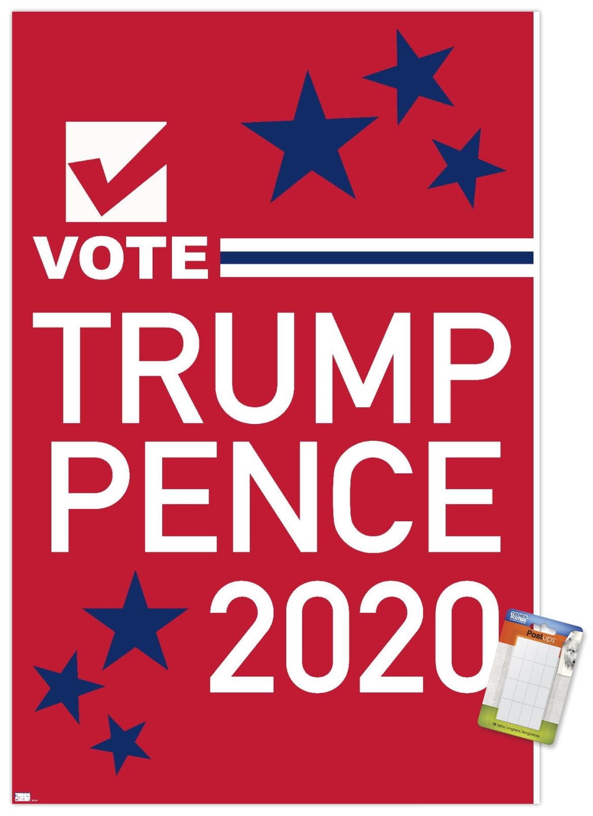 Vote - Trump/Pence 2020 Wall Poster, 14.725" x 22.375" - Walmart.com