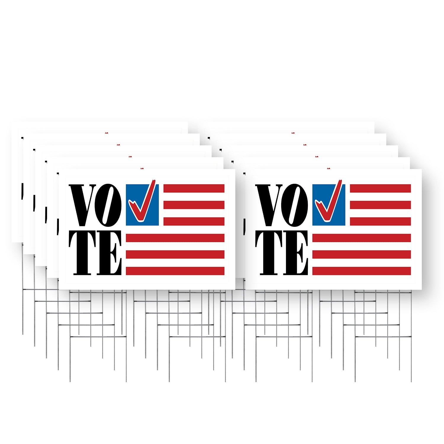Vote Yard Sign 10 Pack of 24 Inch x 36 Inch Single Sided Weatherproof ...