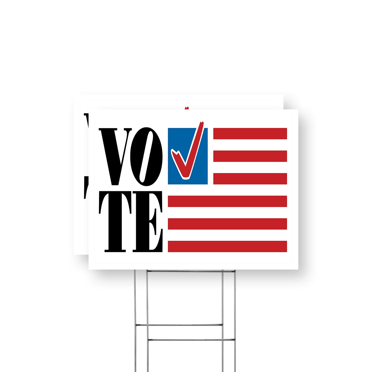 Vote Yard Sign 2 Pack of 18 Inch x 24 Inch Double Sided Weatherproof ...