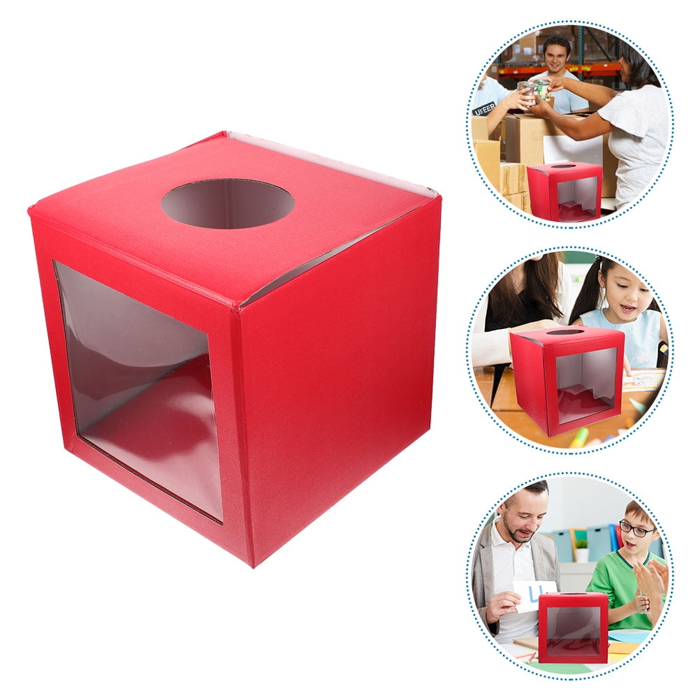 Pawsdot Ballot Box Cardboard Raffle Box Red 2pcs 9.82*9.82*9.82in ...