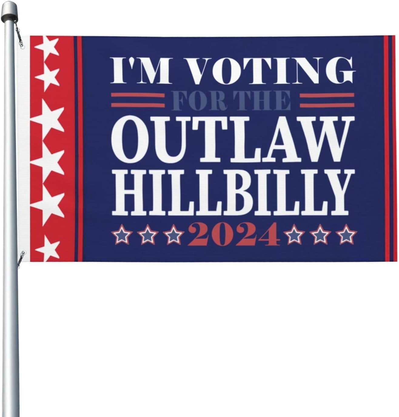 I'M Voting For The Outlaw Hillbilly 2024 Flag 3x5 Outdoor Double Sided ...