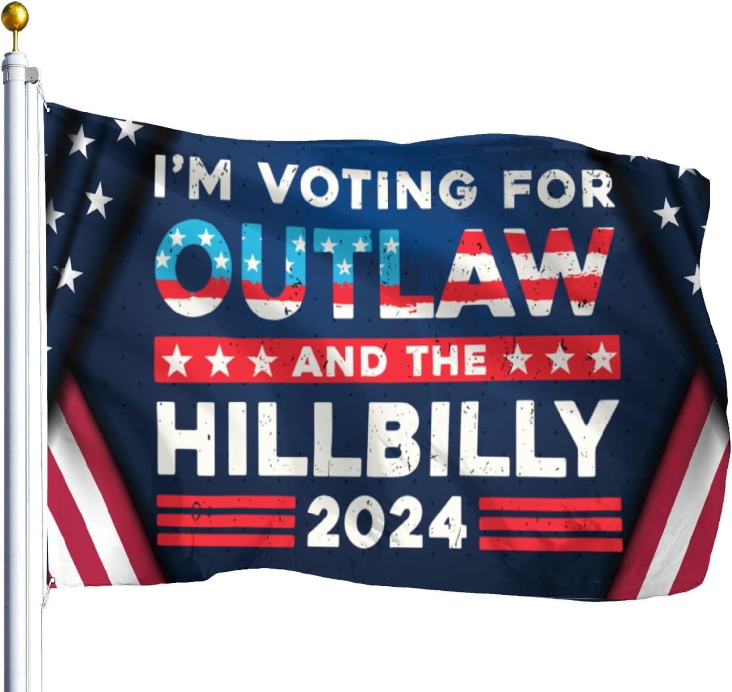 I'm Voting For The Outlaws And The Hillbillys 2024 US Flag Flags 3x5 ...