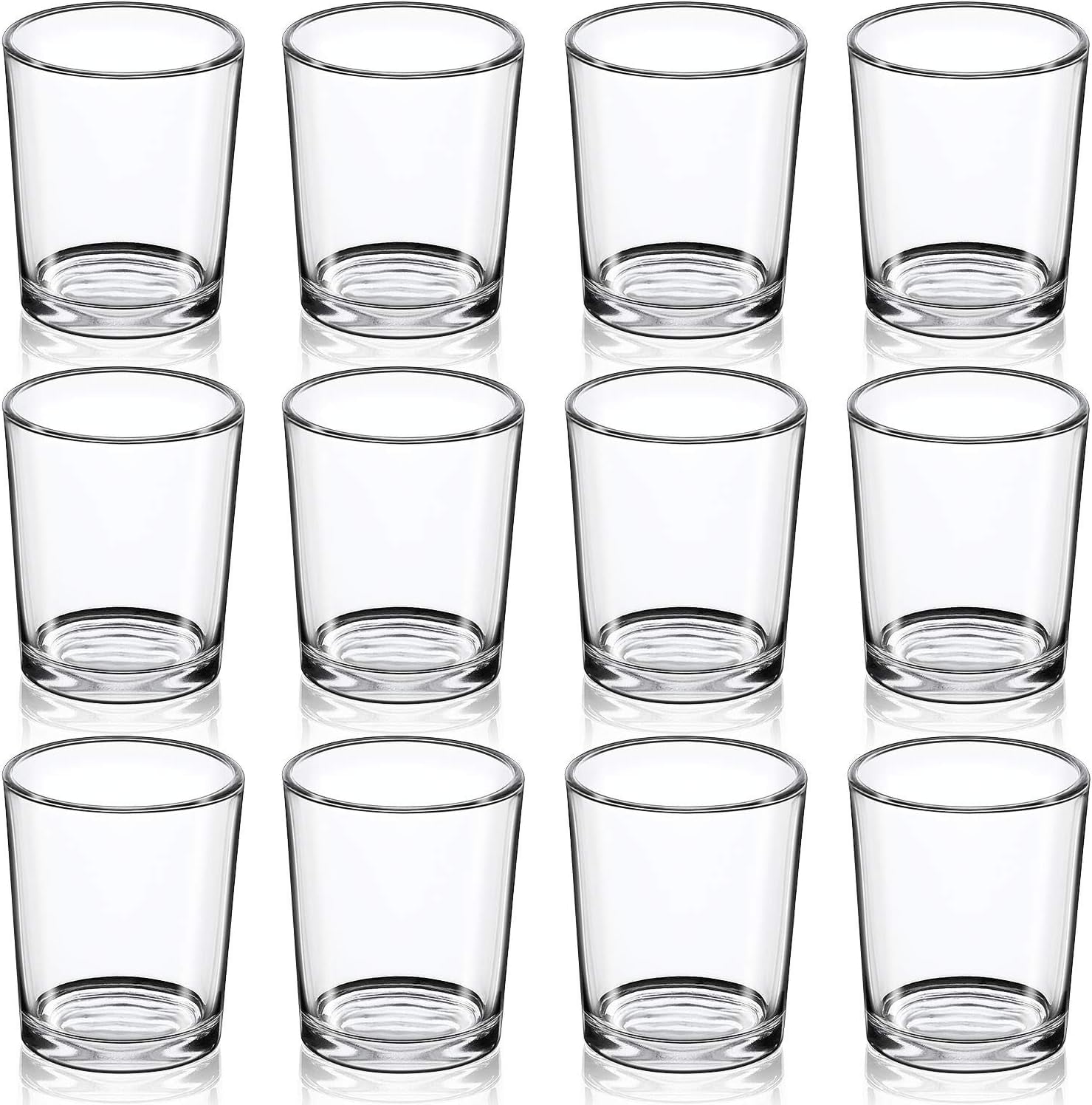 Votive Candle Holders Set of 12 - Glass Votives Holder - Clear Floating ...