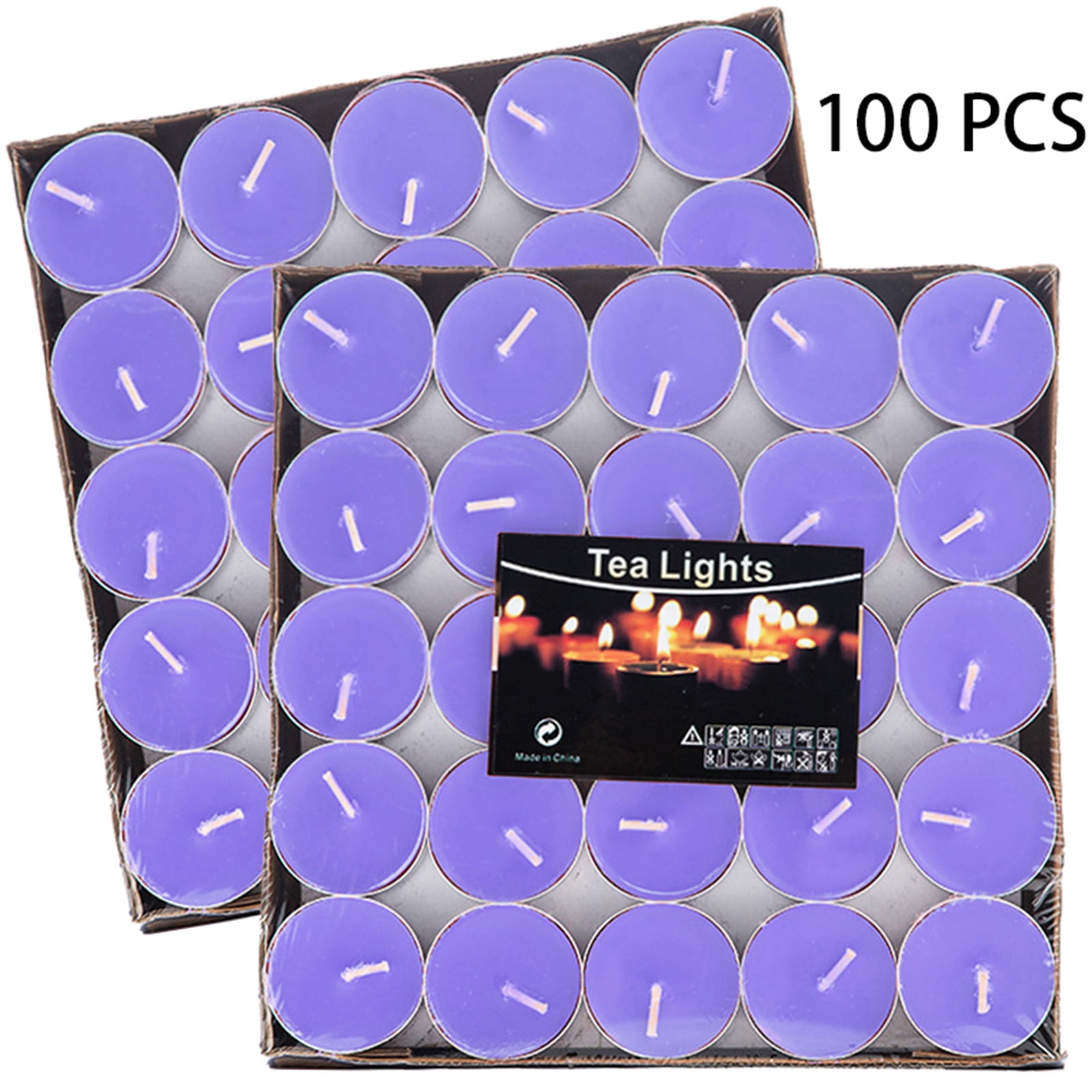 GlamourGarden Paraffin Wax Tealight Candles, Unscented, White, 100 ...