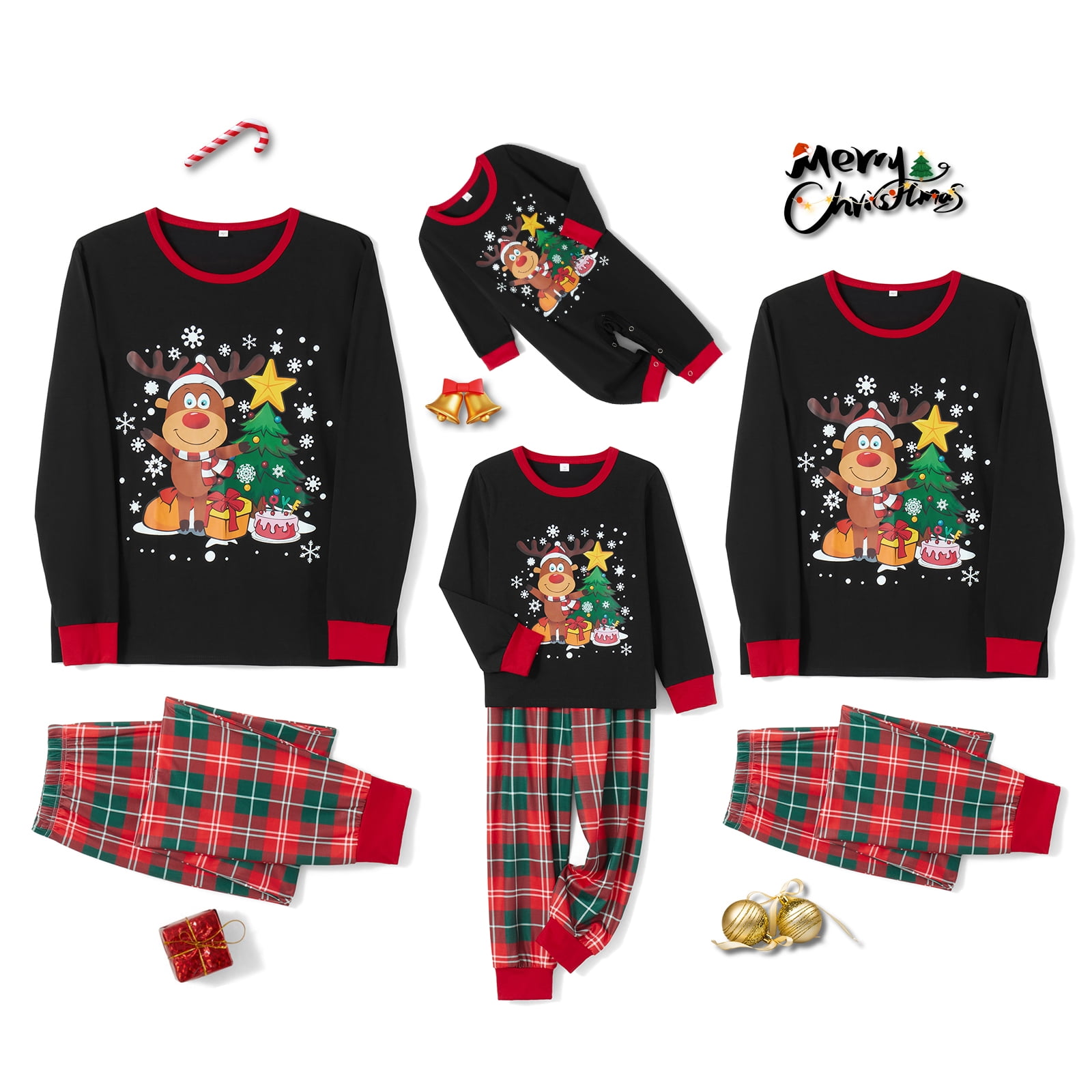 Votuleazi Family Matching Christmas Pajamas, Baby Romper/Deer Christmas ...