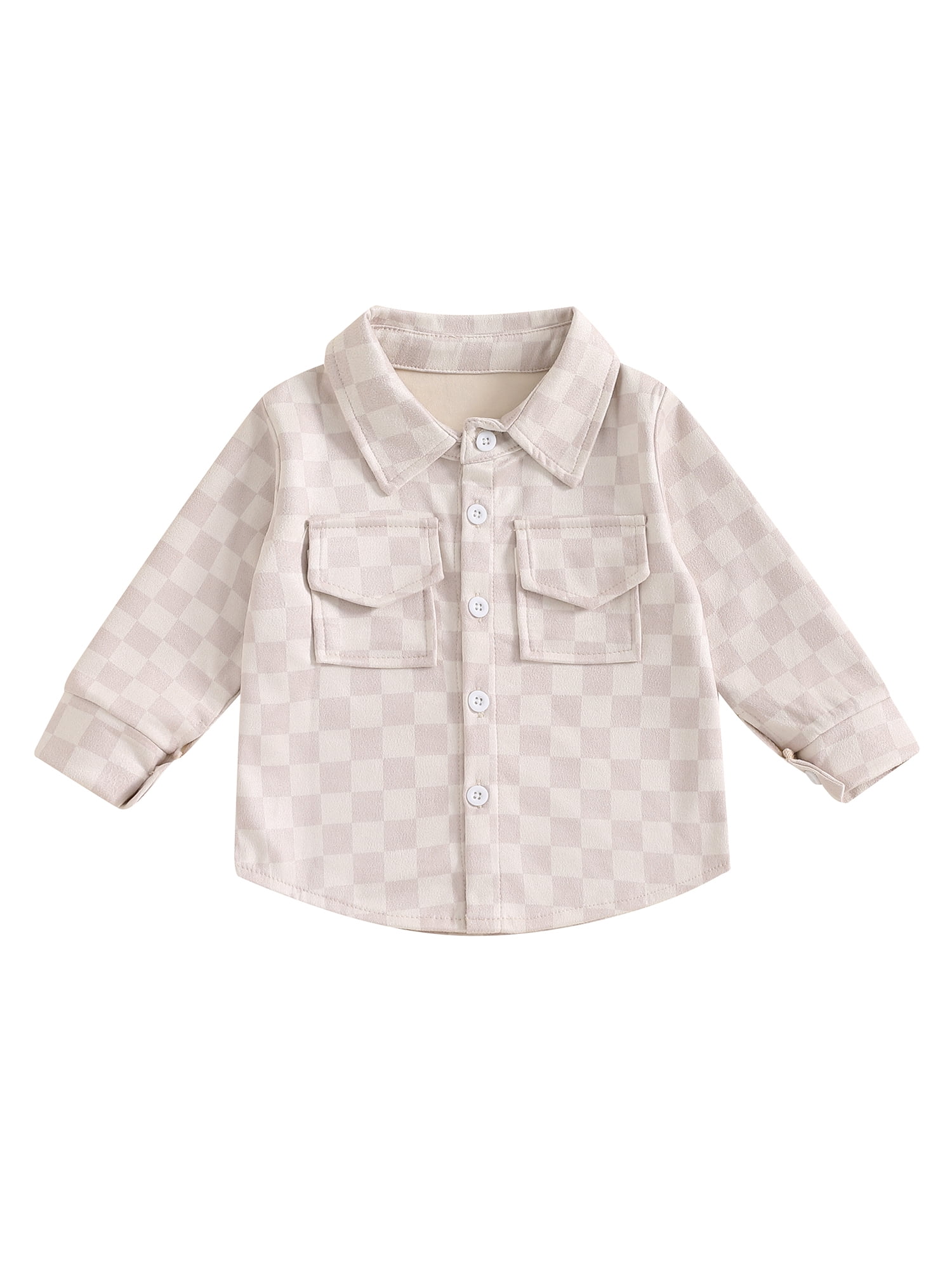 Votuleazi Little Boy Checkerboard Jacket Casual Long Sleeve Button Down ...
