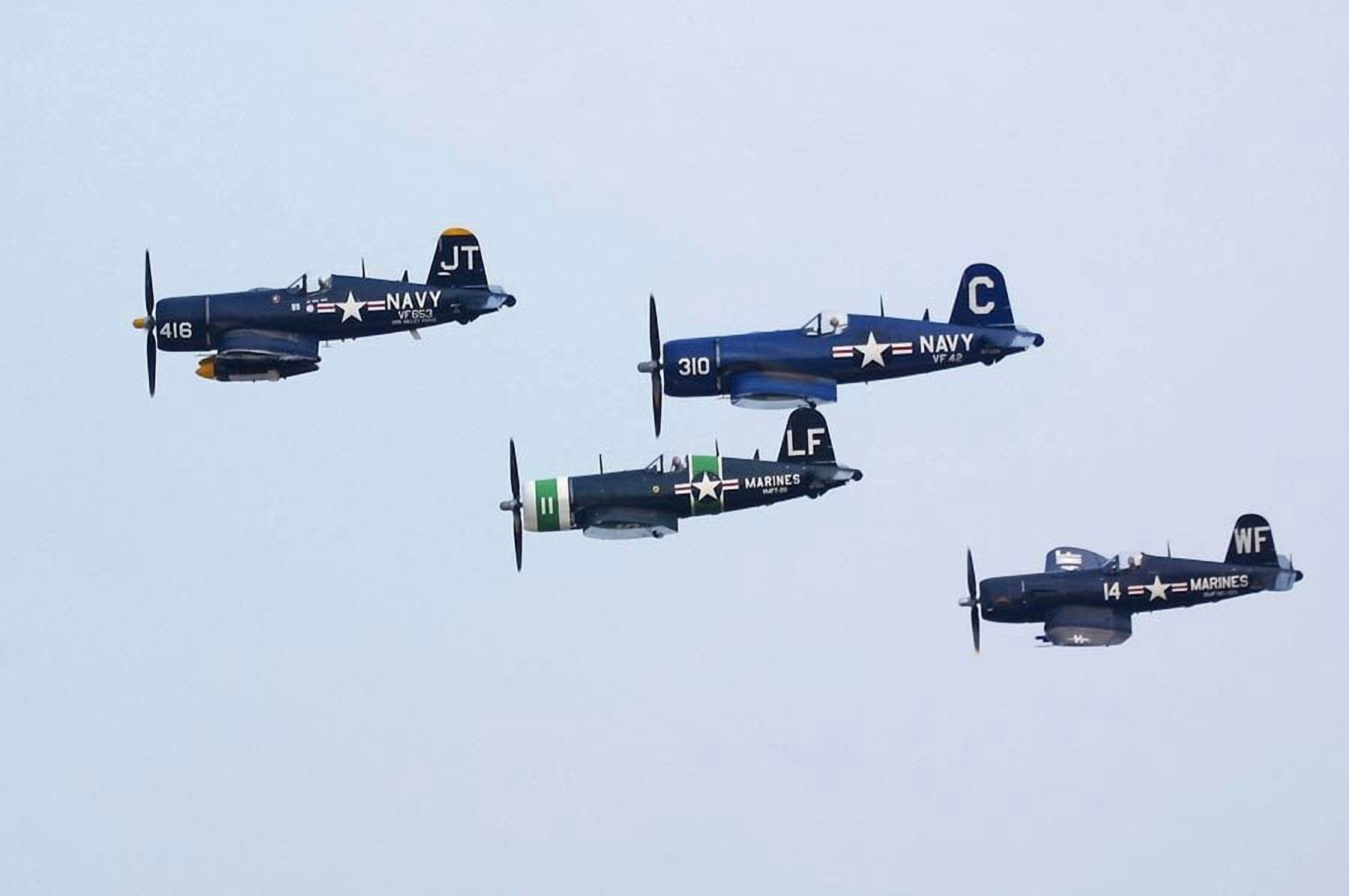 Vought F4U Corsair WWII Aircraft in Flight - 20x30 Inch Laminated ...