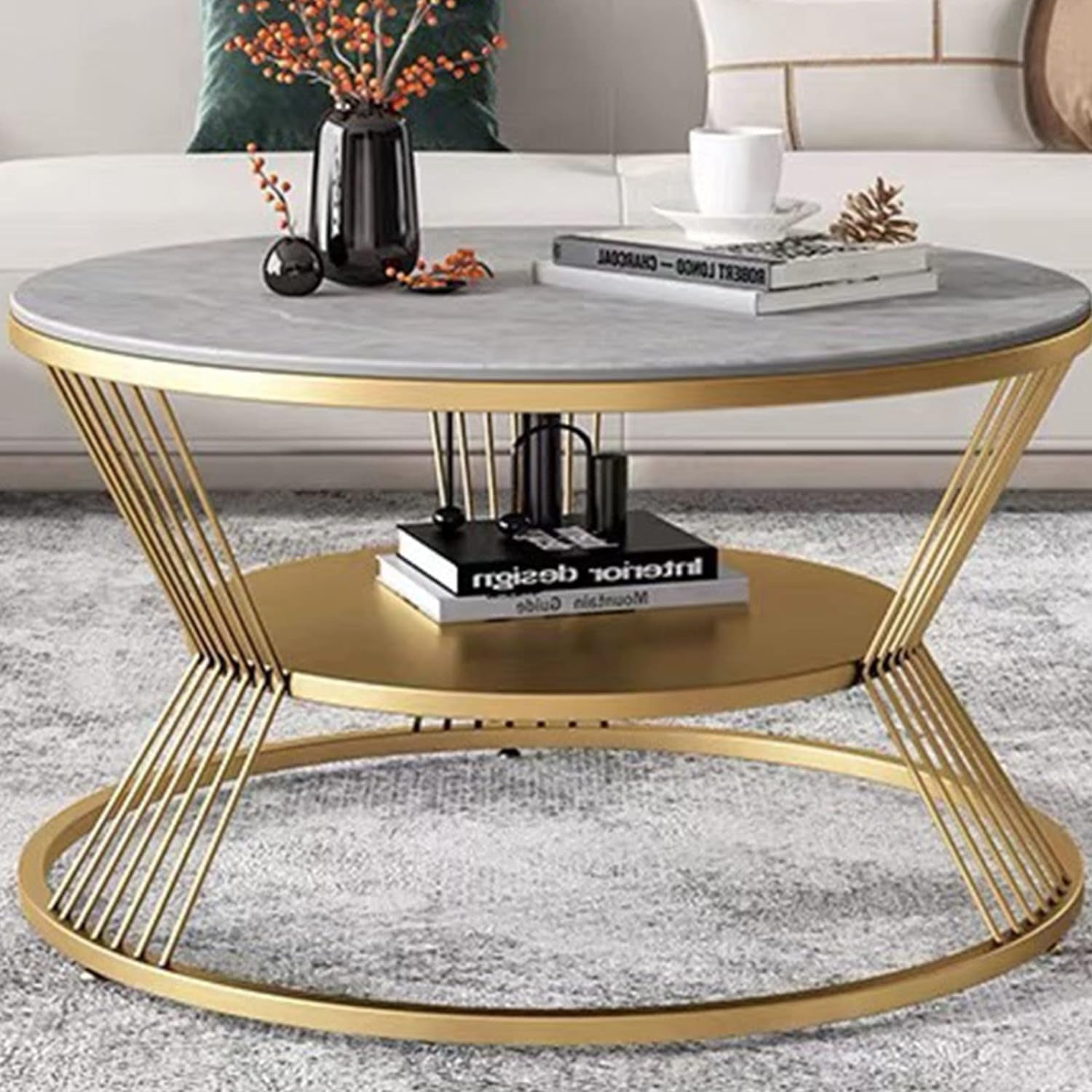 Vought Store Elegance 2 Tier Metal Frame Coffee Table End Table Center ...