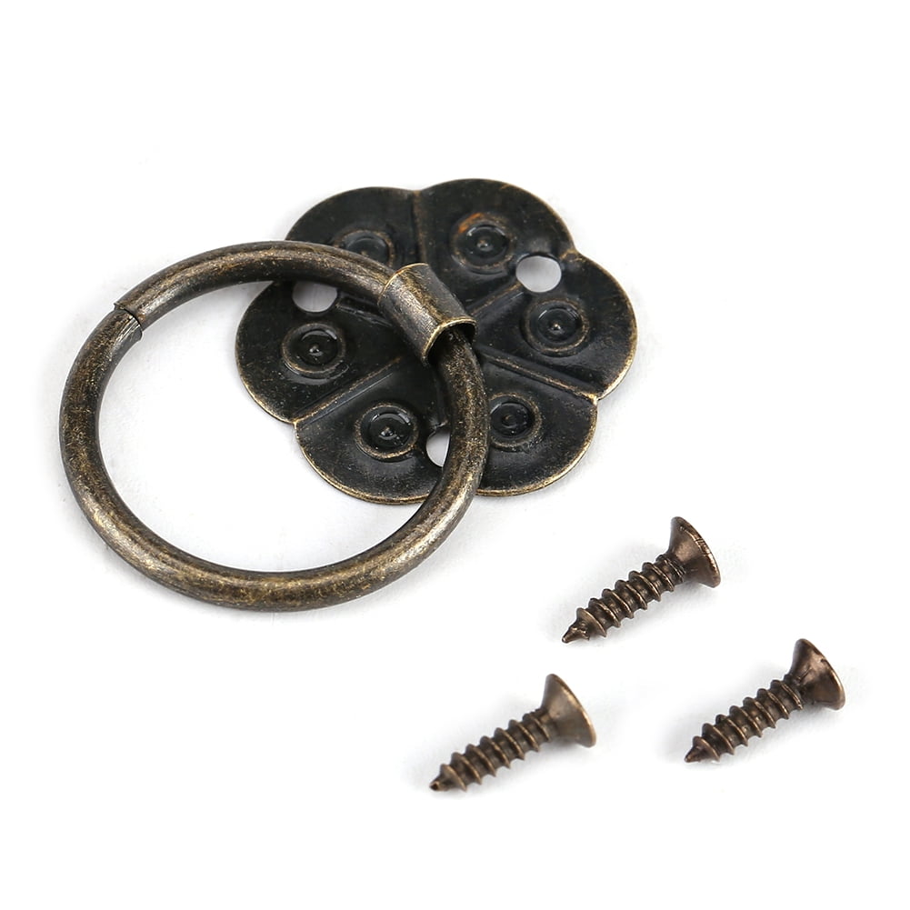 Vowen 20 Pieces Antique Bronze Iron Ring Pulls Flower Pattern Retro ...