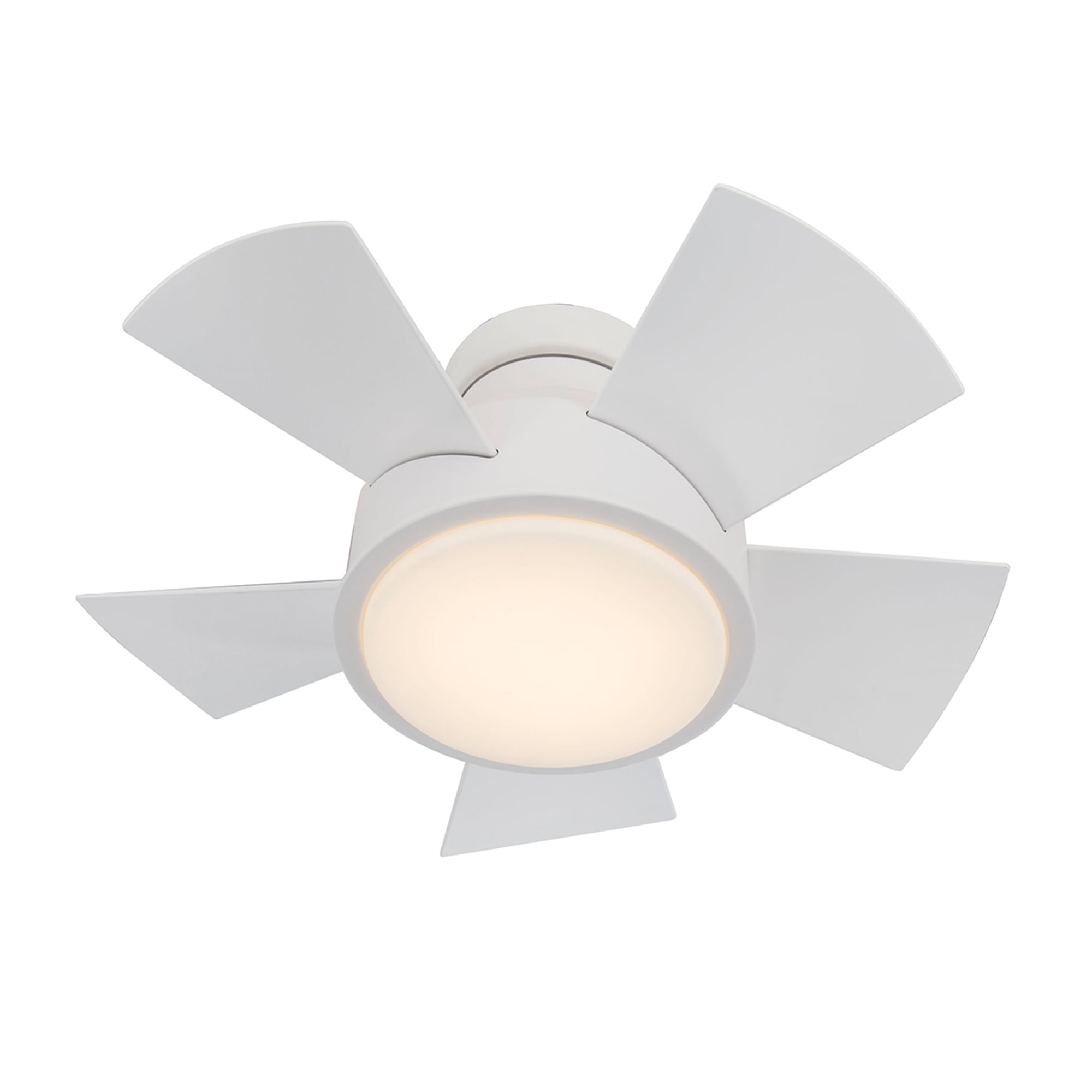 Vox 26" Matte White Dimmable LED Smart Flush Mount Ceiling Fan with ...