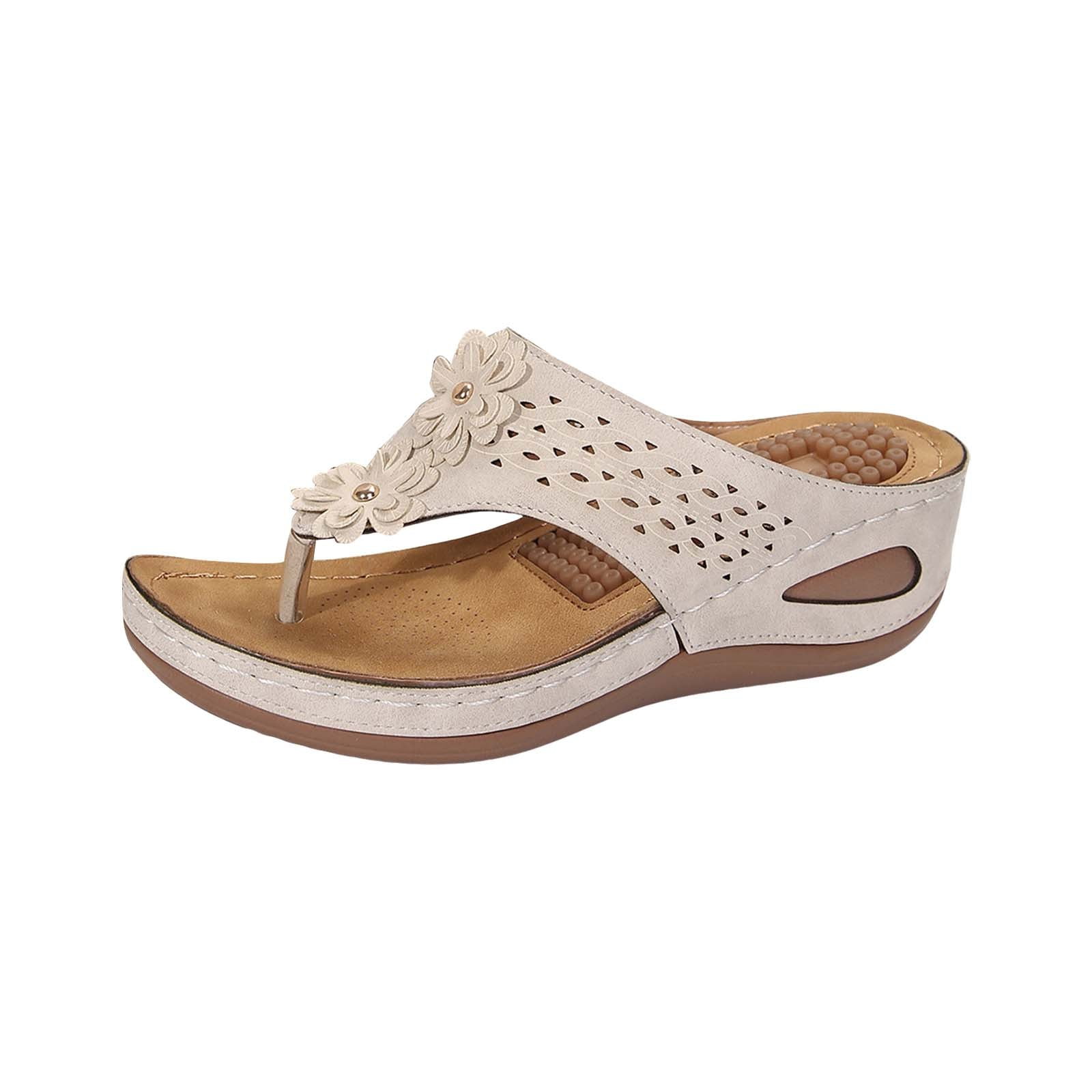 VoxSoles Women’s Orthopedic Style Sandals Arch Support Wedge Flip Flops ...